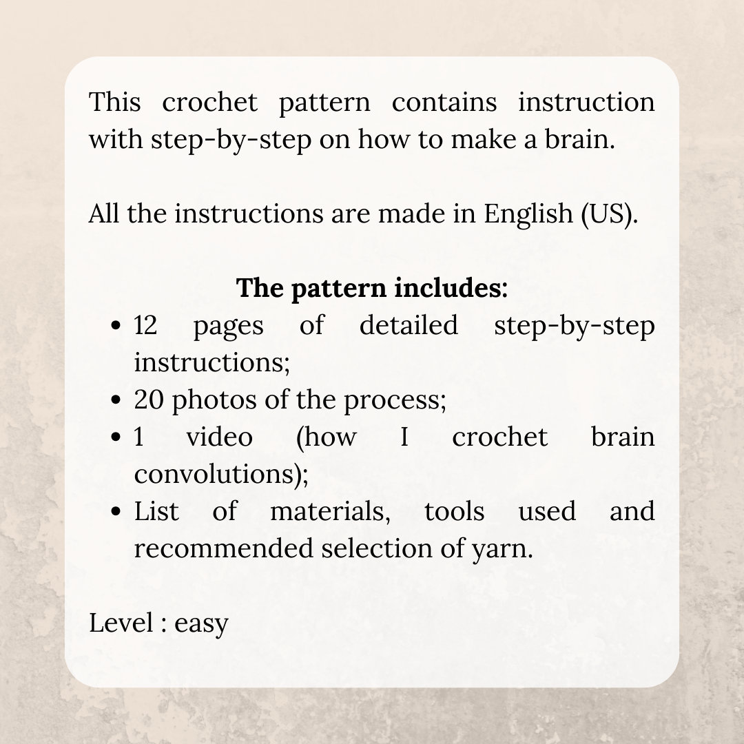 Crochet Pattern Brain Model, Amigurumi Brain, Anatomical Brain Crochet ...