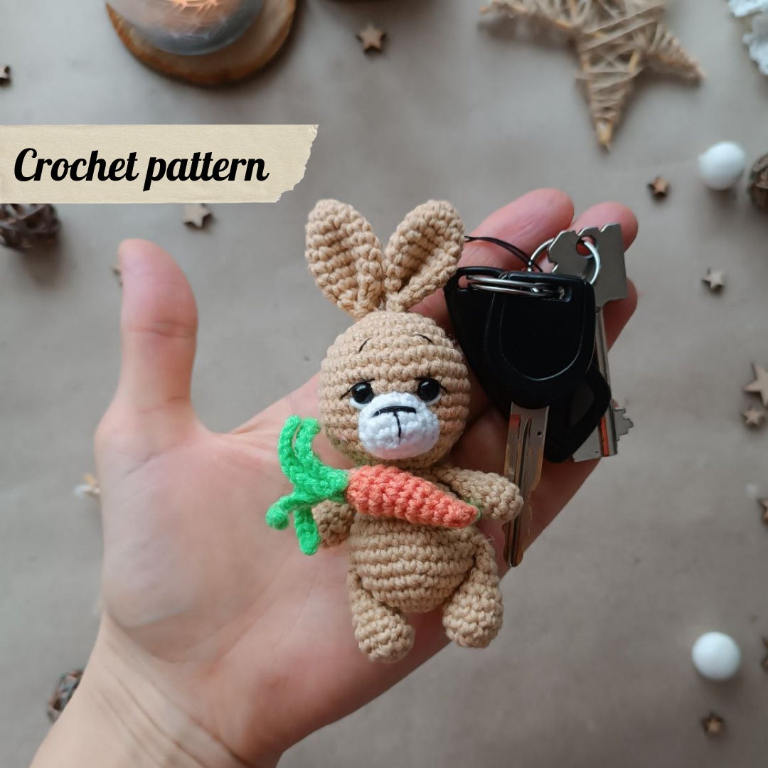 Crochet Pattern Bunny Keychain, Amigurumi Bunny, Crochet Pattern Bunny ...