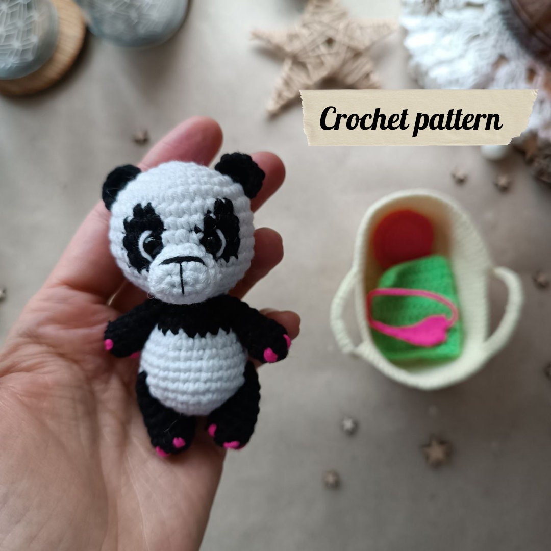 Crochet Pattern Miniature Panda, Amigurumi Crochet Pattern, Crochet Toy ...