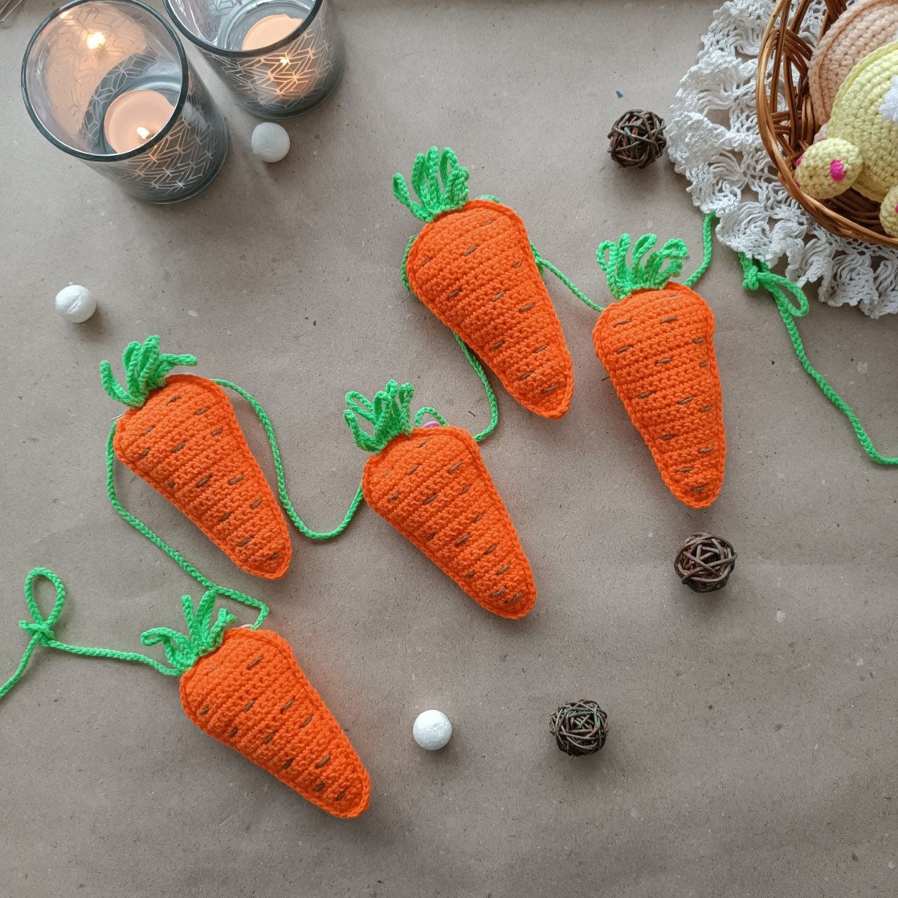 Crochet Pattern PDF Easter Garland Carrot, Amigurumi Crochet Pattern ...