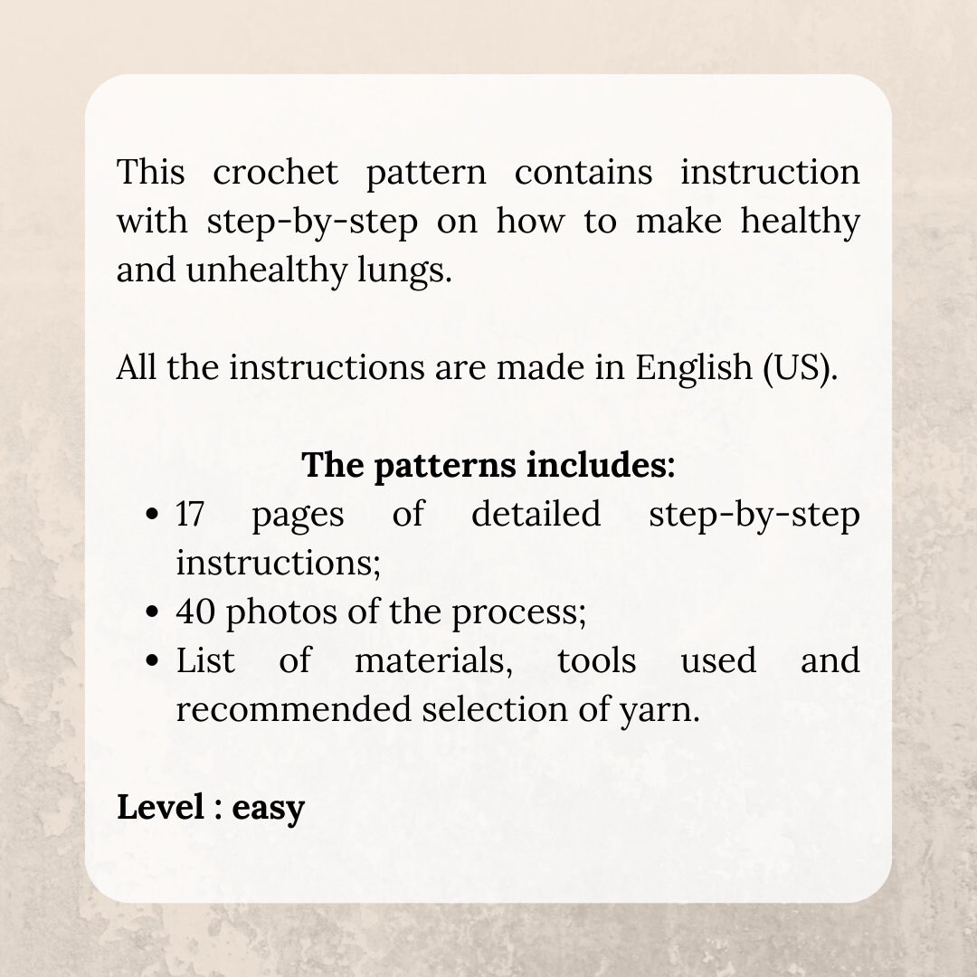 Crochet Pattern Lungs, Amigurumi Lungs, Anatomical Lungs Crochet ...