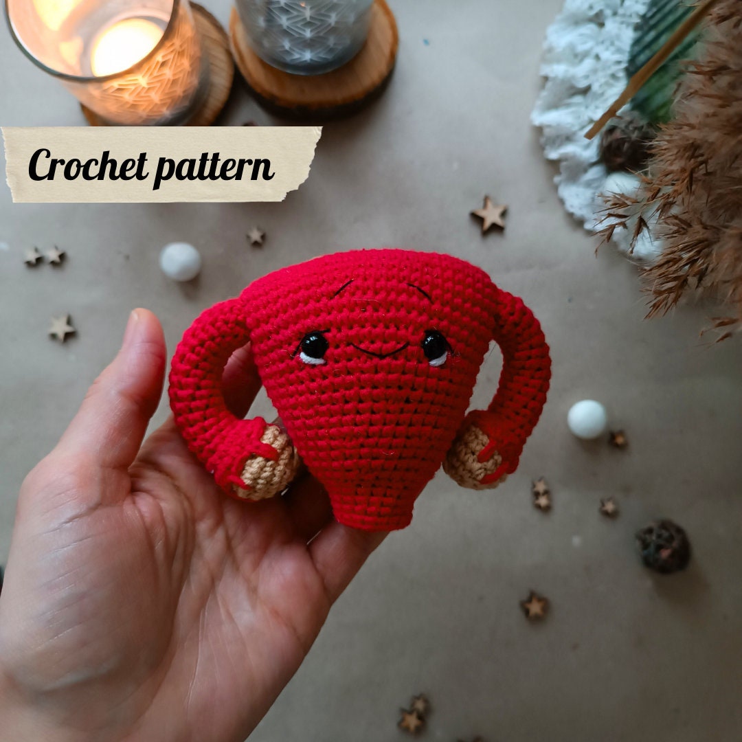 Crochet Pattern Uterus Model, Crochet Uterus, Amigurumi Uterus, Uterus ...