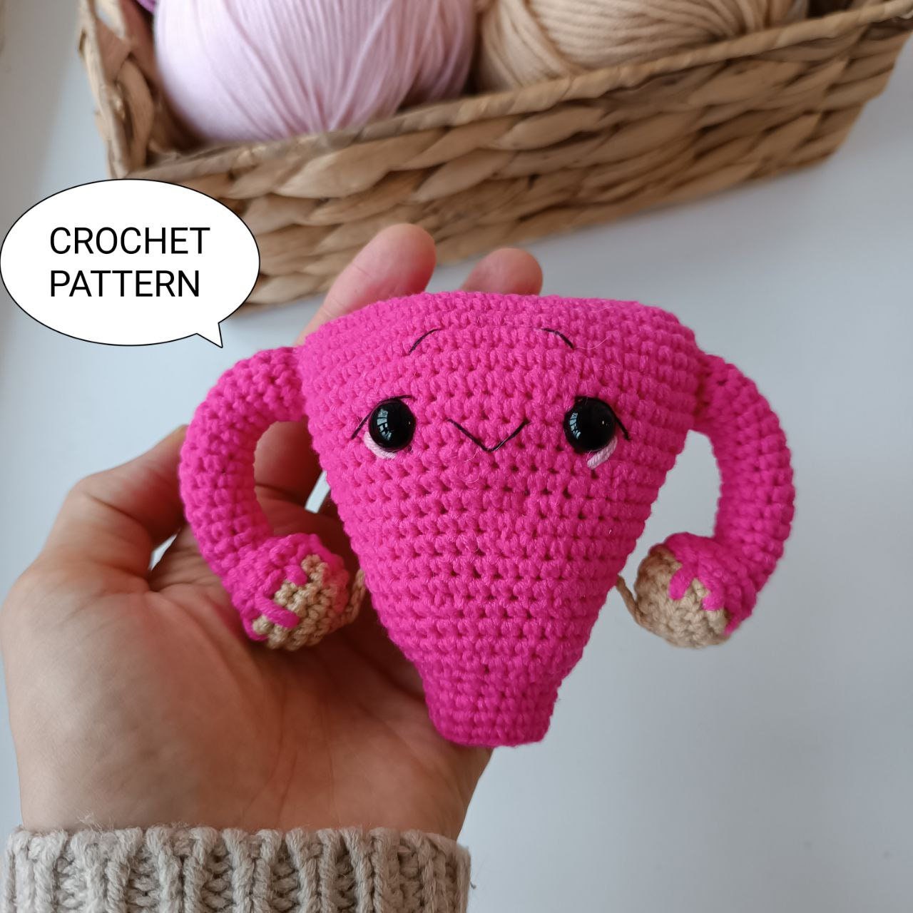Crochet Pattern Uterus Model, Crochet Uterus, Amigurumi Uterus, Uterus ...