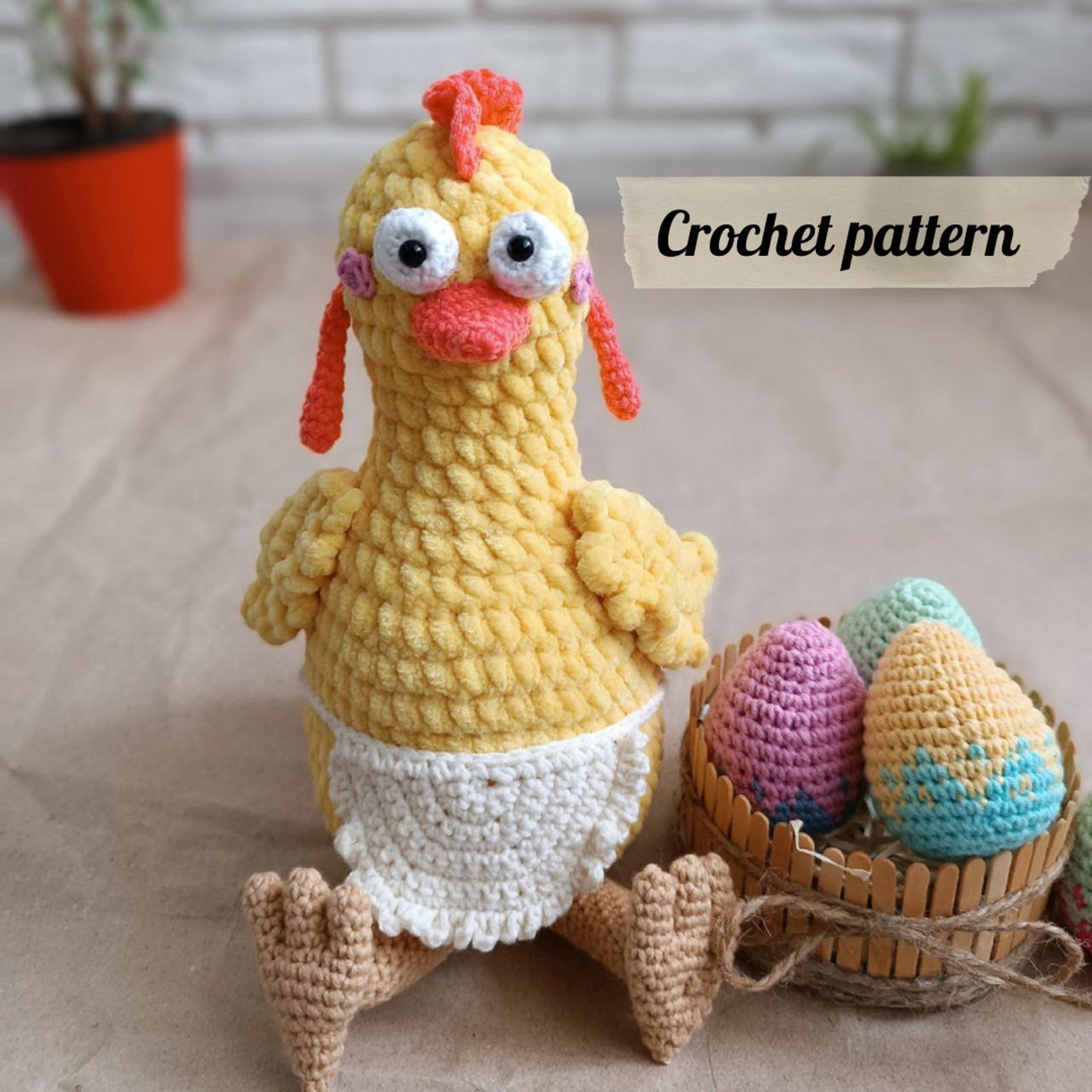 Crochet Pattern Set Easter Chicken and Eggs, Amigurumi Easter Chicken ...