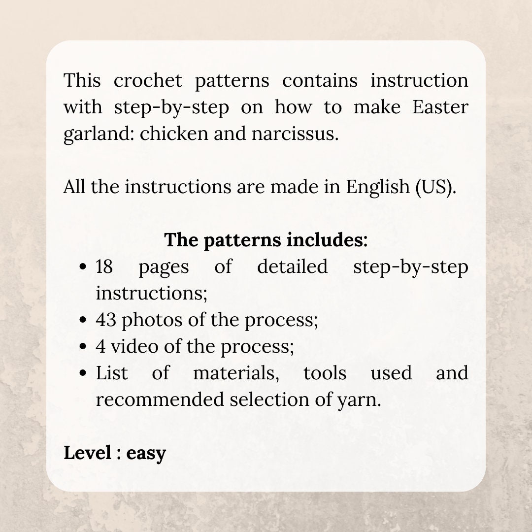 Easter Garland Crochet Pattern: Chicks and Daffodils, Amigurumi Crochet ...