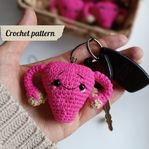 Crochet Pattern Uterus Model Keychain, Crochet Uterus, Amigurumi Uterus ...