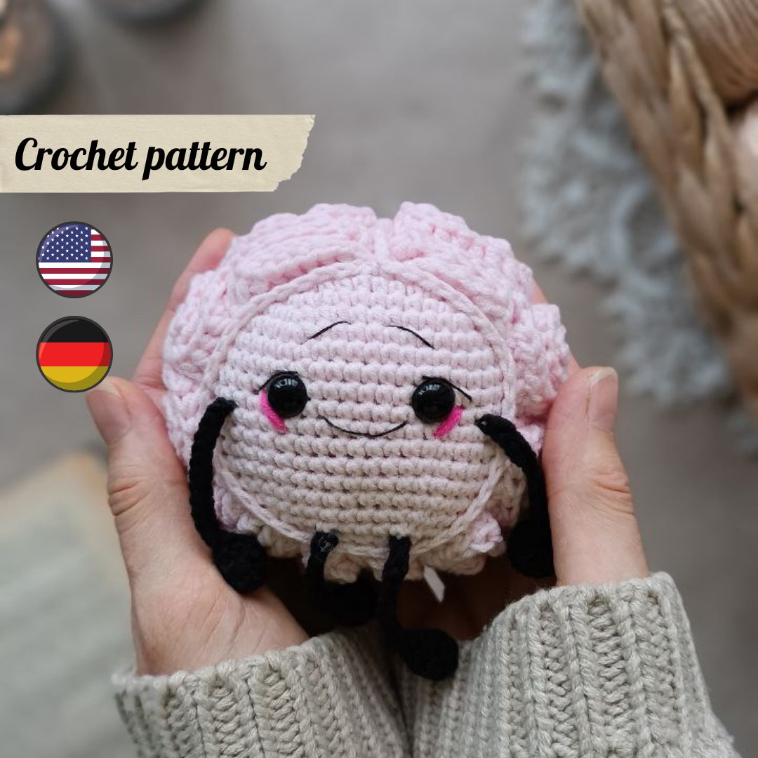 Crochet Pattern Brain Model, Amigurumi Brain, Anatomical Brain Crochet ...