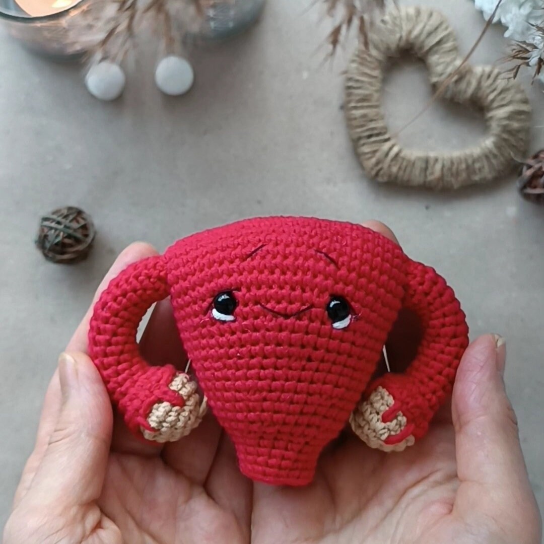 Crochet Pattern Uterus Model, Crochet Uterus, Amigurumi Uterus, Uterus ...