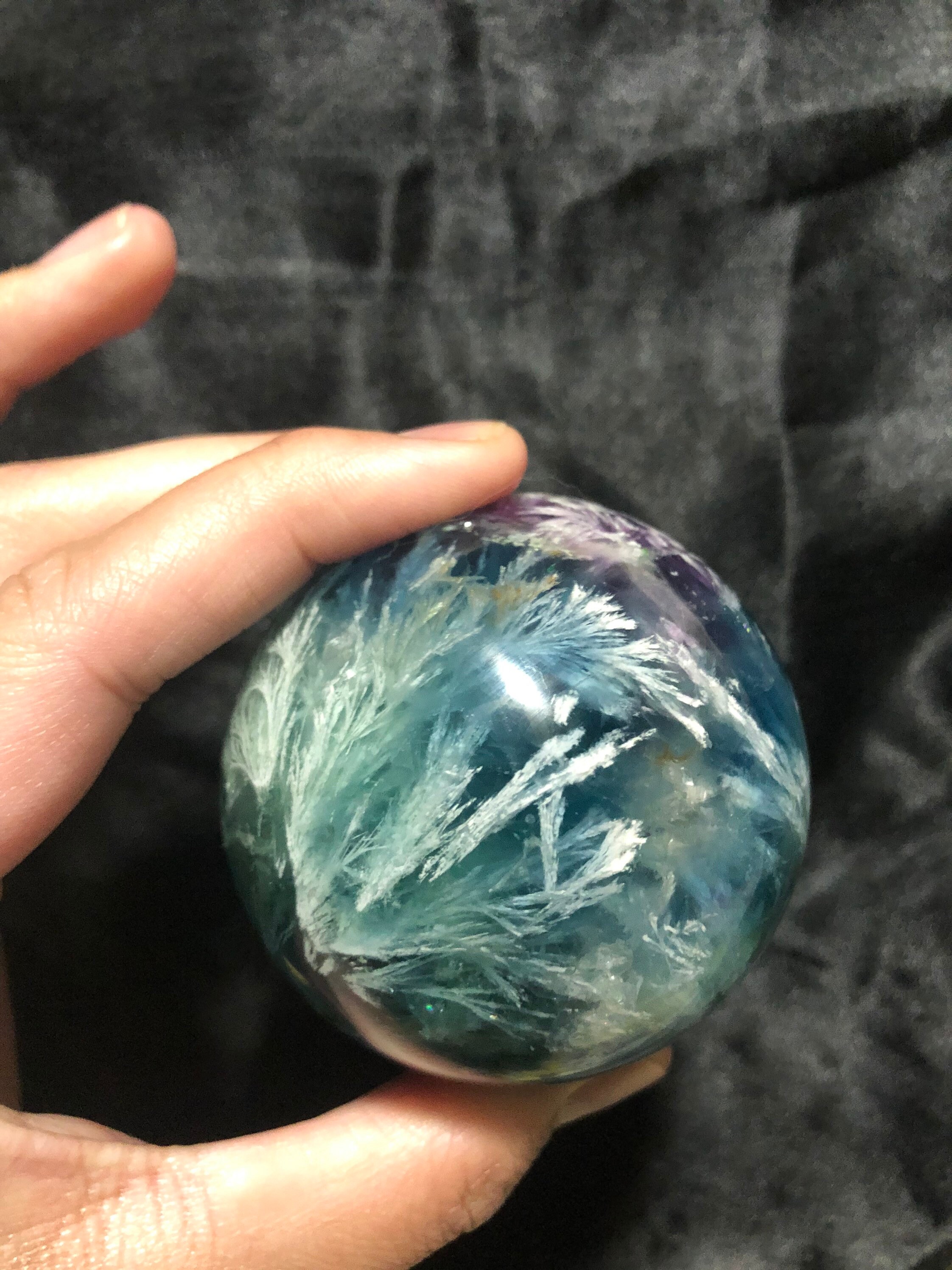 Snowflake Rainbow Fluorite Sphere - Etsy