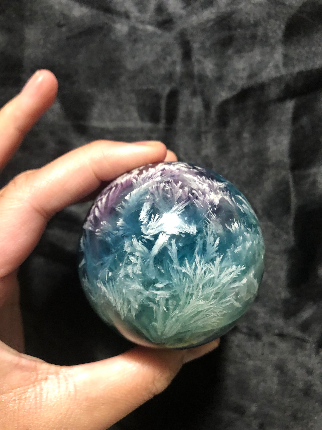 Snowflake Rainbow Fluorite Sphere - Etsy