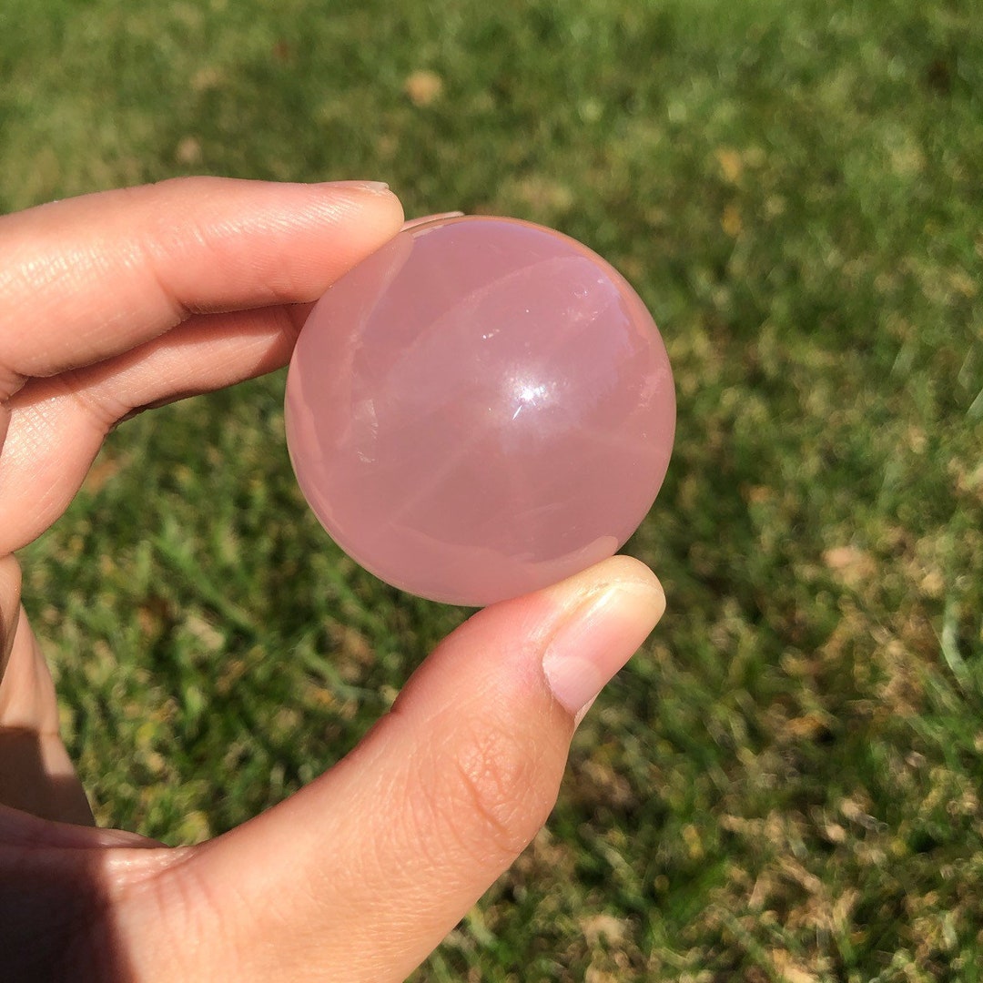 Gemmy Rose Quartz Sphere With Star Asterism - Etsy