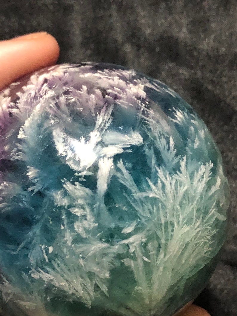 Snowflake Rainbow Fluorite Sphere - Etsy