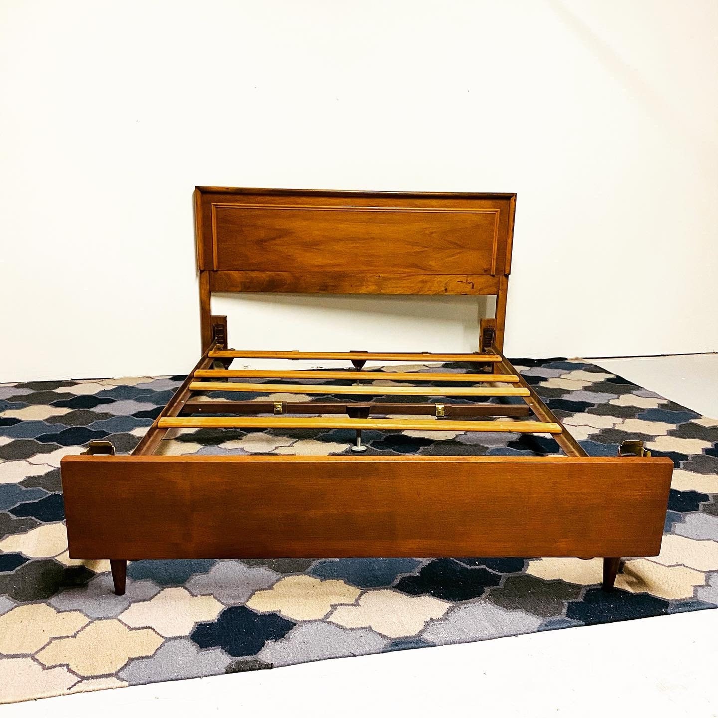 Mid Century Full Size Bed by United Furniture Company MCM Headboard Footboard Frame and Rails Mid Century Bedroom Furniture Etsy