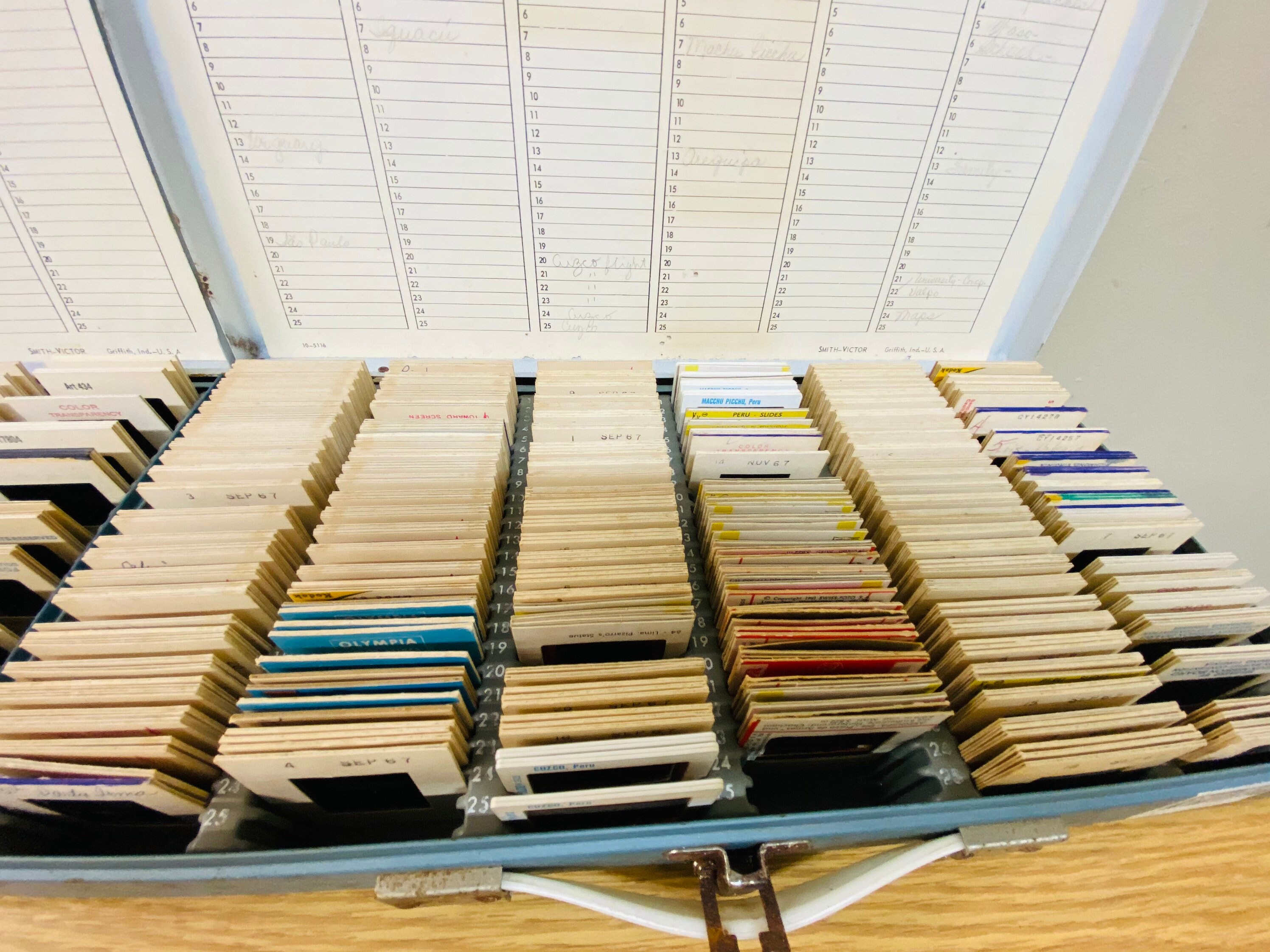 Industrial Metal Slide Boxes With Slides, Vintage Projector Slides, MCM ...