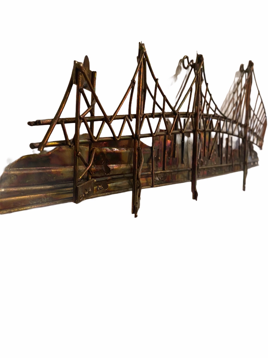 Brutalist MCM Copper Bridge Wall Sculpture | Etsy