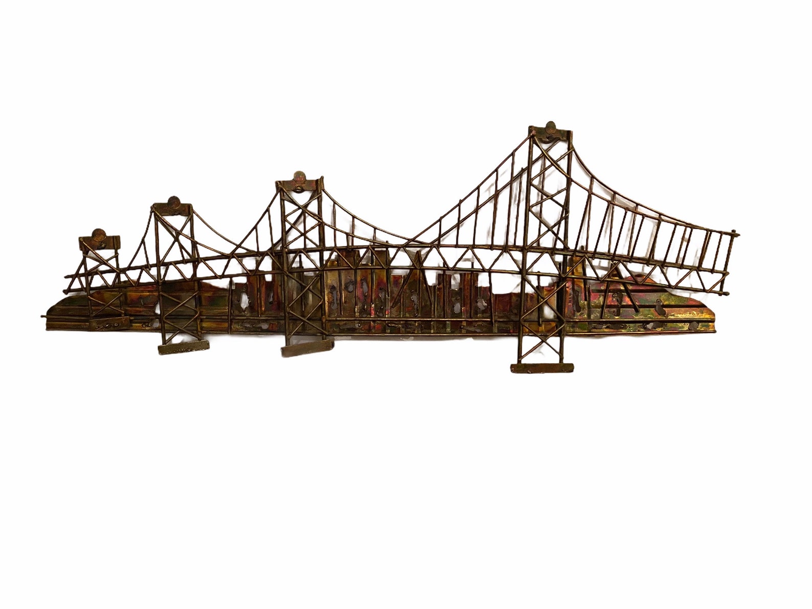 Brutalist MCM Copper Bridge Wall Sculpture | Etsy