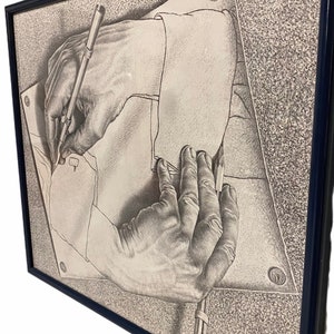 Mid Century Art, drawing Hands is a Lithograph by the Dutch Artist M. C ...
