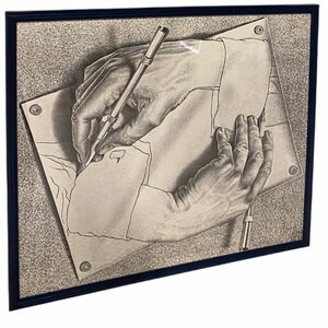Mid Century Art, drawing Hands is a Lithograph by the Dutch Artist M. C ...