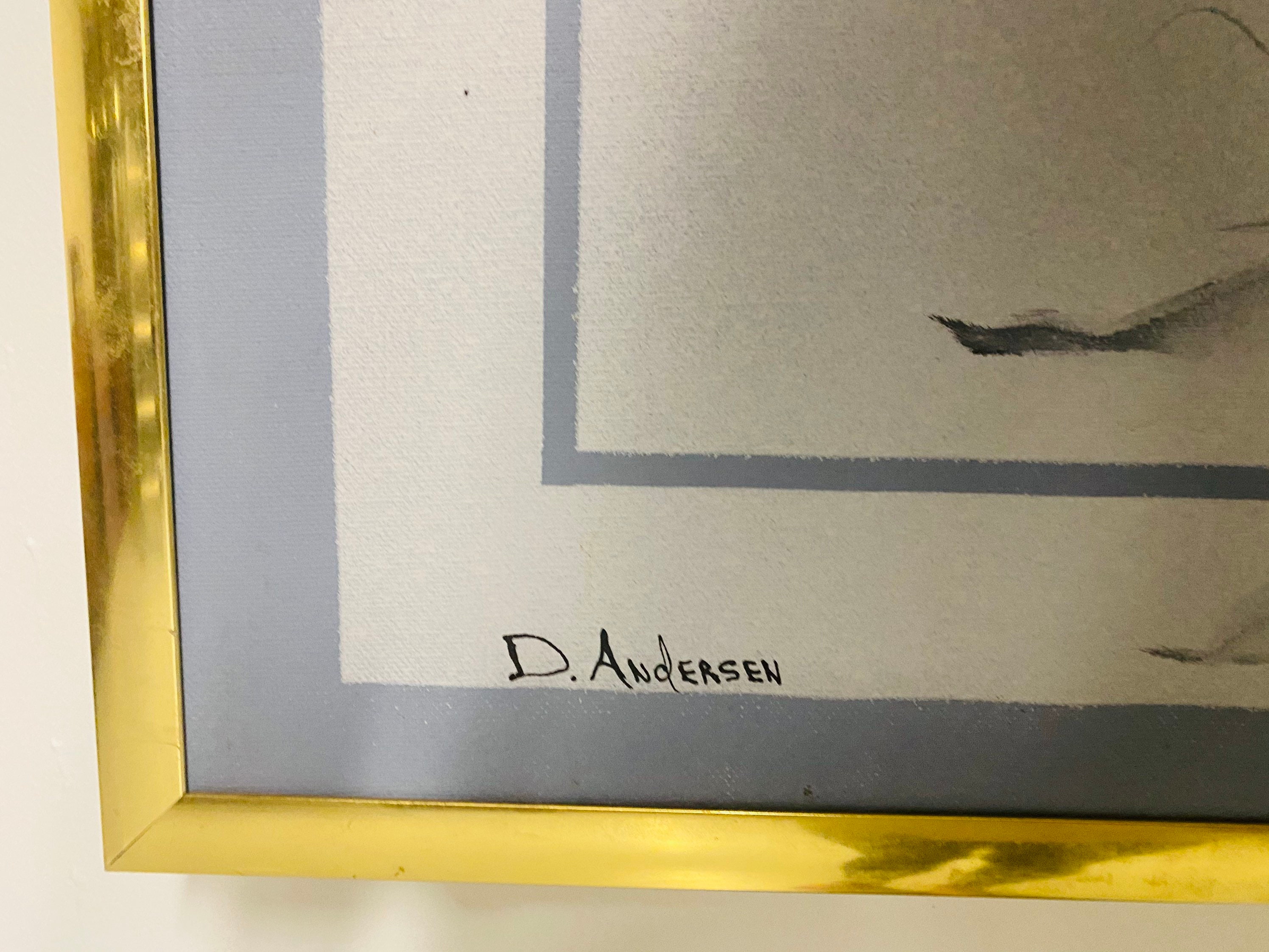 Post Modern Oil Painting Signed D. Andersen, 80s Art, 90s Decor, Large ...