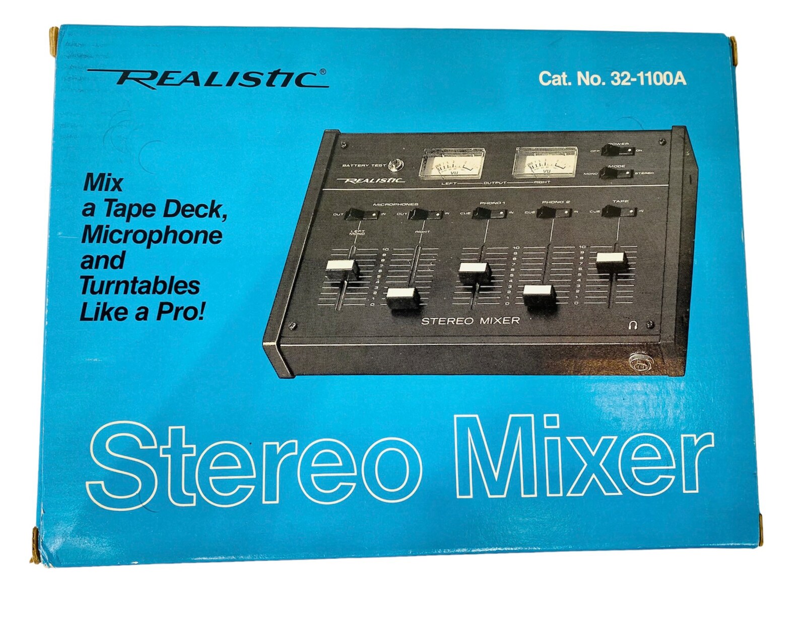 Realistic Stereo Mixer Cat No 32-1100A for Tape Deck, Microphone, and ...