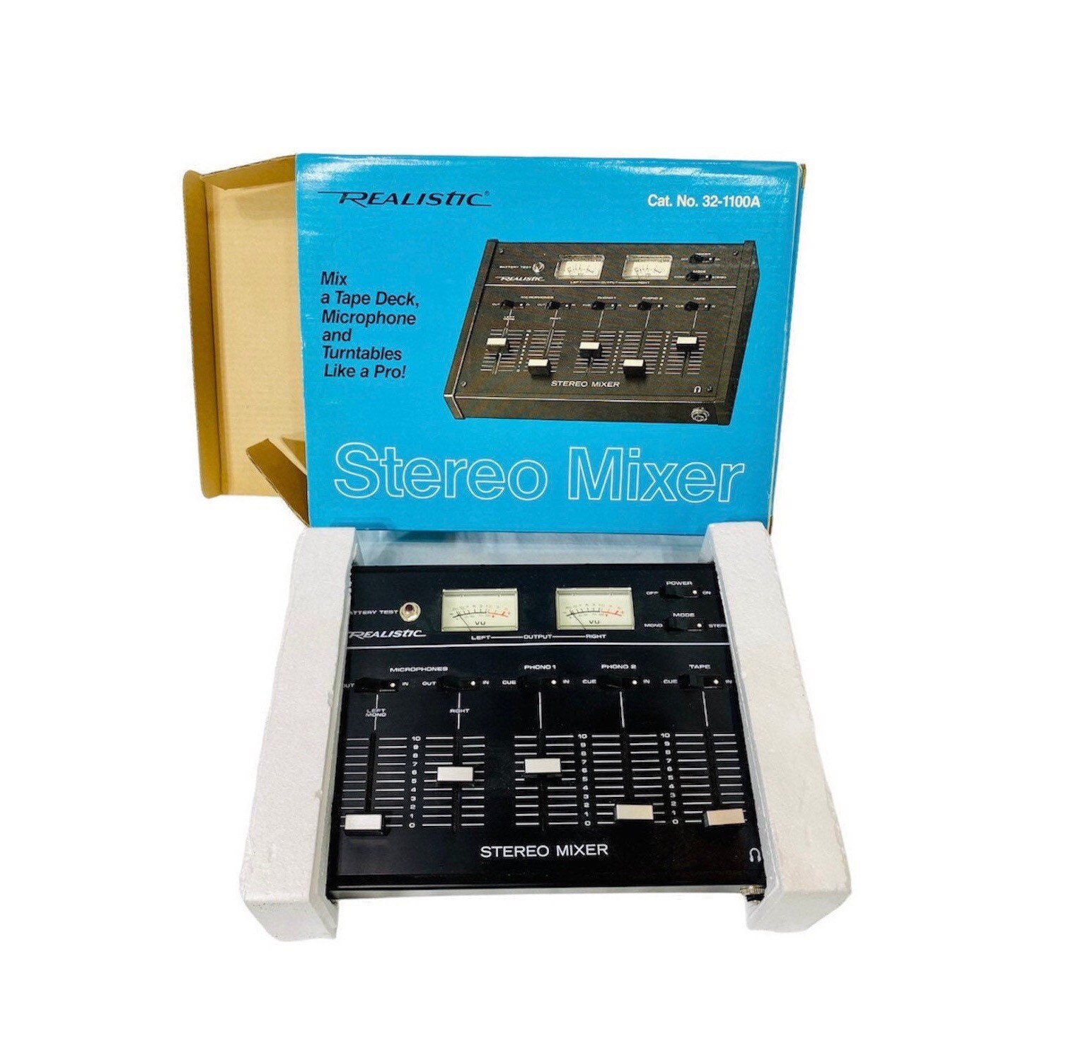 Realistic Stereo Mixer Cat No 32-1100A for Tape Deck, Microphone, and ...