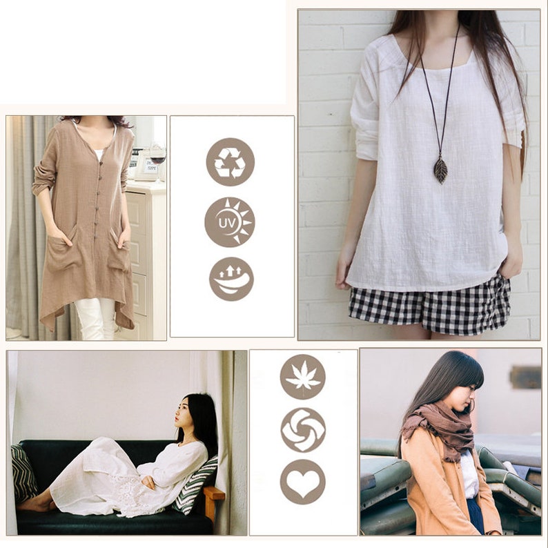 Cotton Linen Fabric Slub Cotton Texture Pleated Style Fabric - Etsy