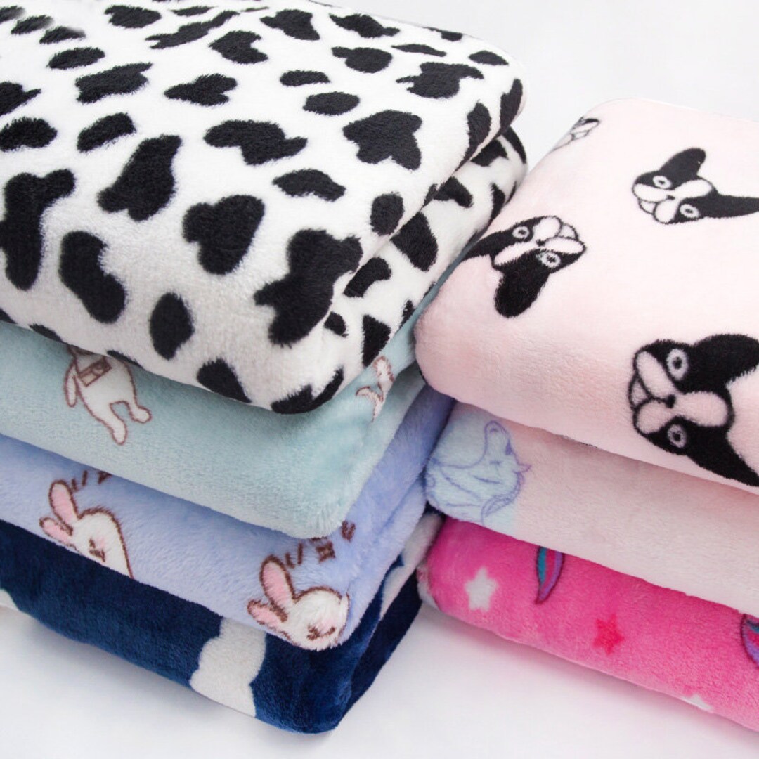 Thick Fleece Fabric, Cow Fabric, Cuddly Fleece Fabric, Double-sided ...