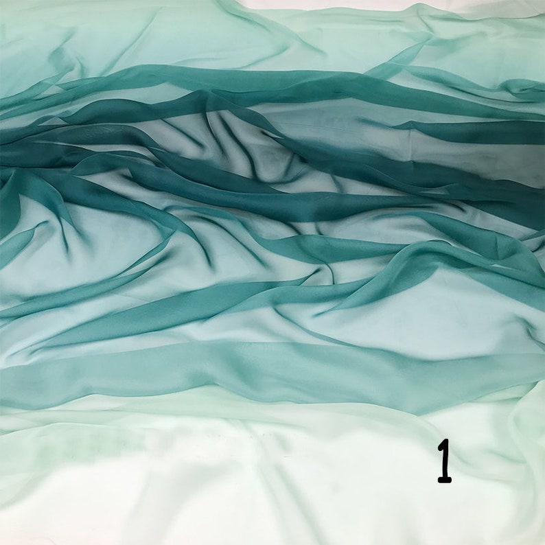 Ombre Chiffon Fabric Gradient Printed Chiffon Summer Fabric - Etsy