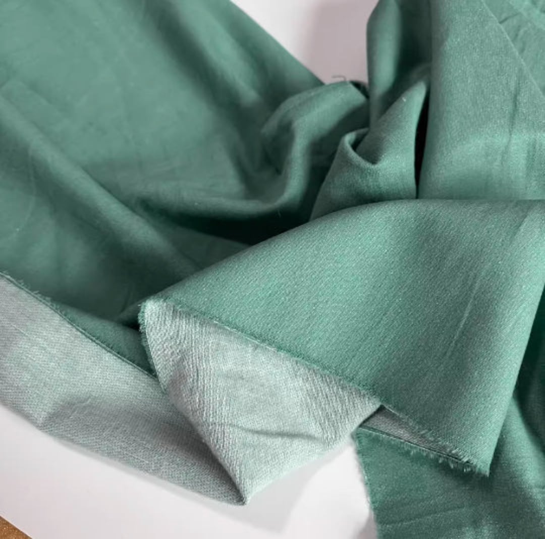 Retro Denim Fabric, Green Denim Fabric, Cotton Denim Fabric, Light ...