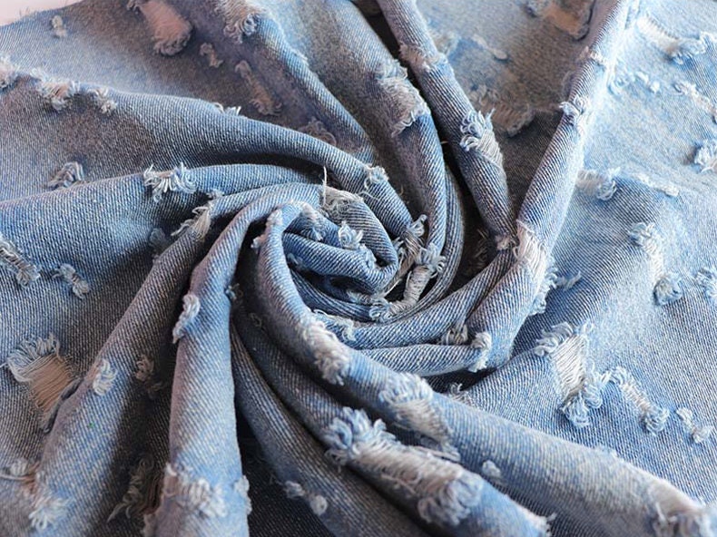 Washed Denim Fabric 100% Cotton Denim Fabric Blue Denim - Etsy