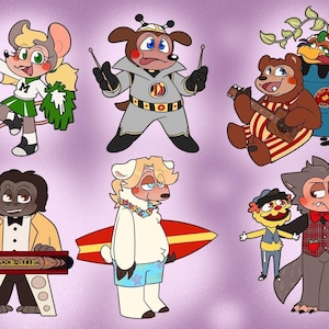 Rock-afire Explosion Semi-holo Stickers - Etsy