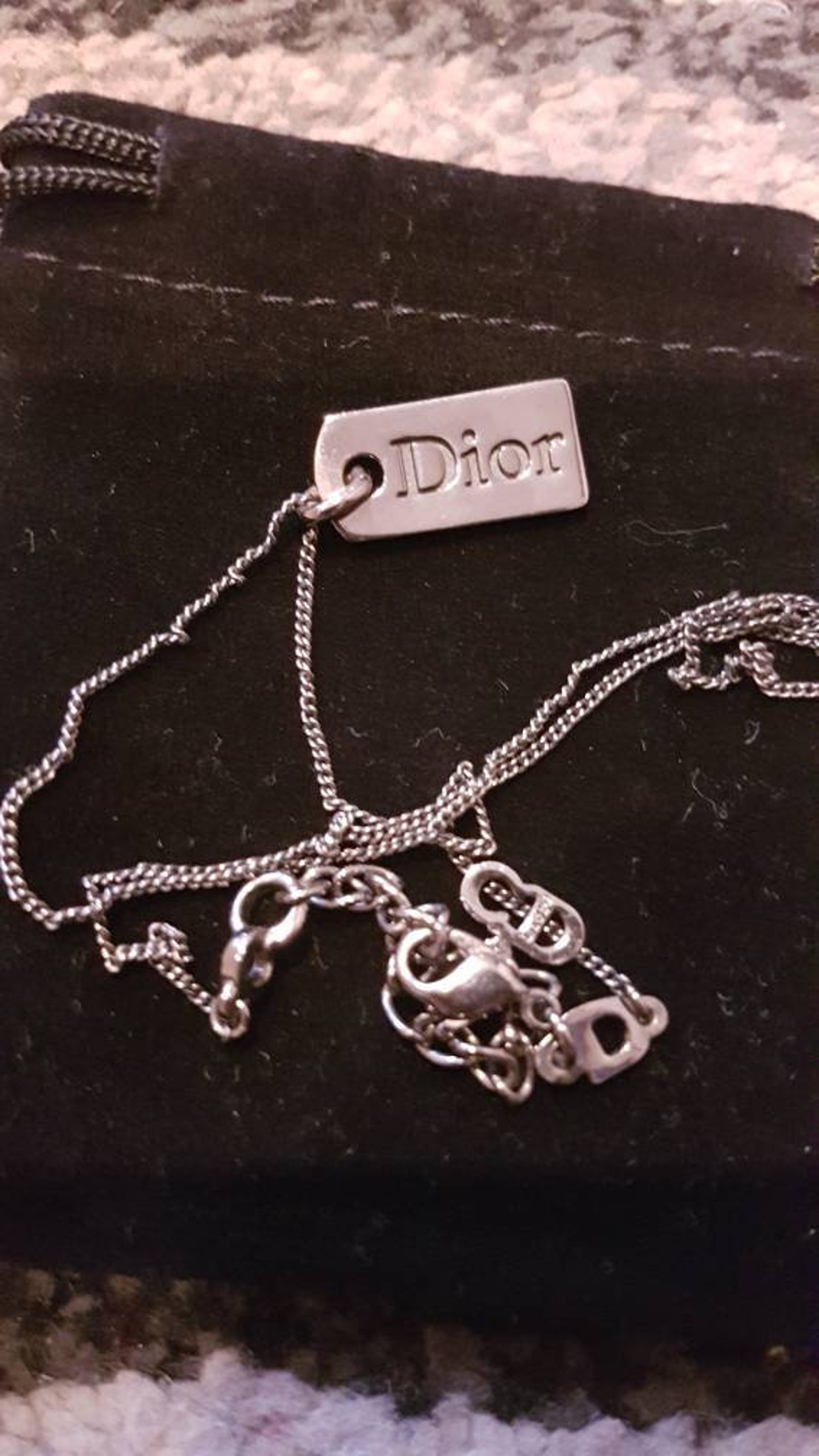 Authentic signed Christian Dior tag necklace | Etsy