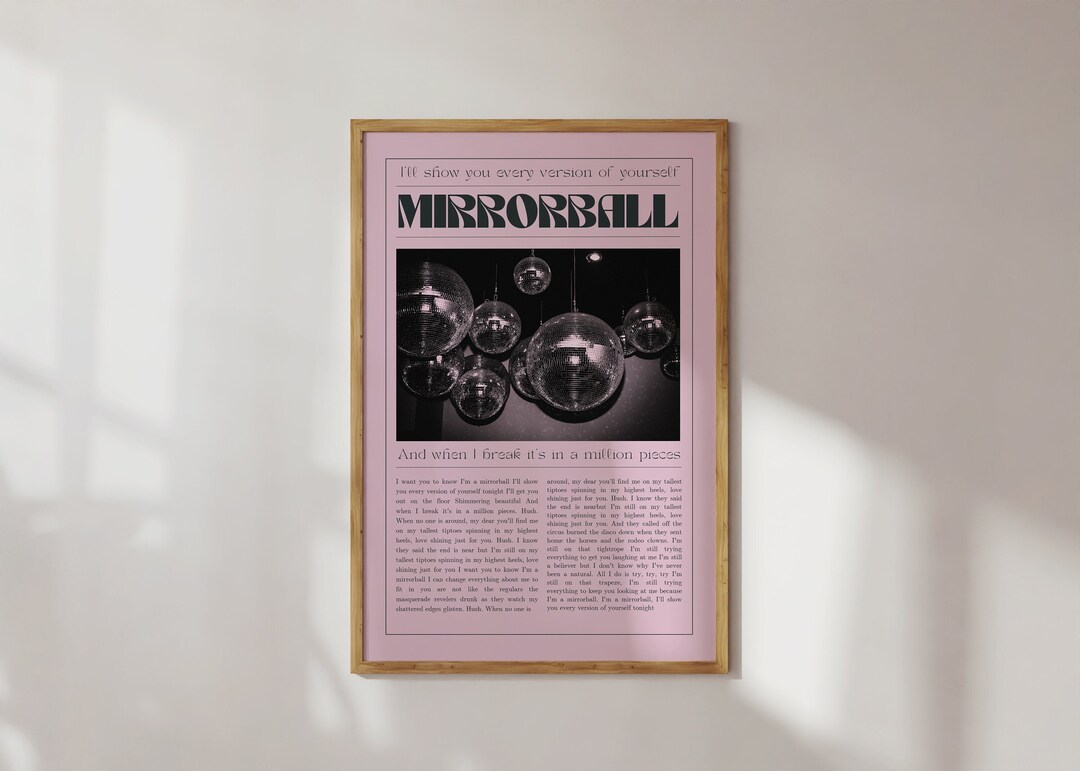 Taylor Swift Mirrorball Poster Pink - Etsy