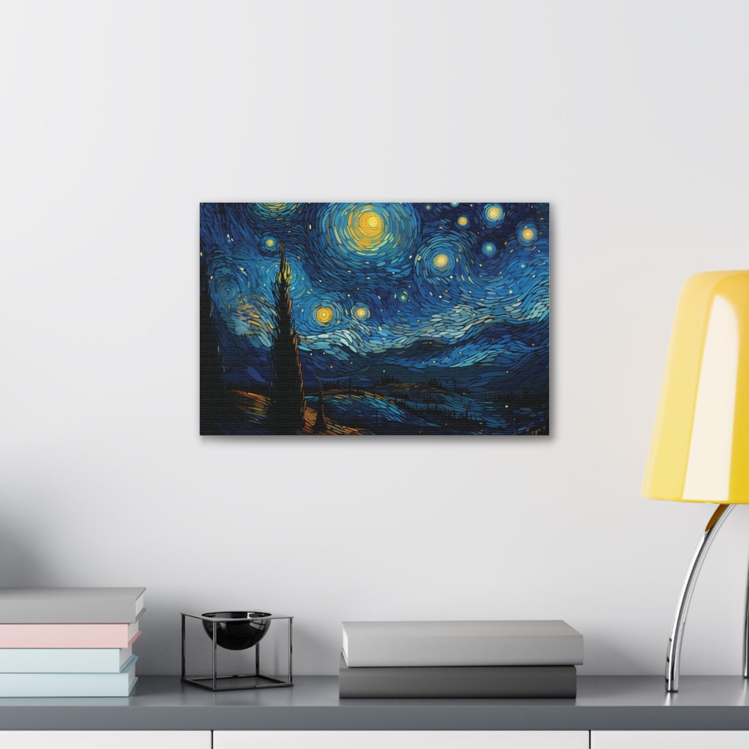 Van Gogh's Starry Night Inspired Canvas Wall Canvas Starry Night Canvas ...