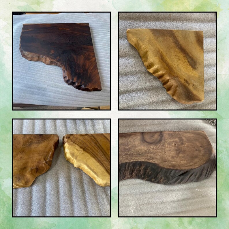 Live Edge Corner Floating Shelves, Rustic Solid Wood Wall Shelf ...