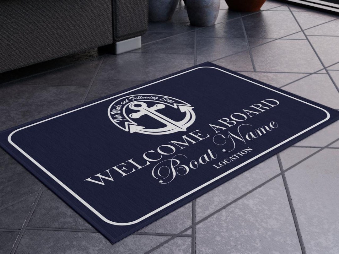 Custom Boat Mat Personalized Boat Doormat Large Size Entryway Rug With ...