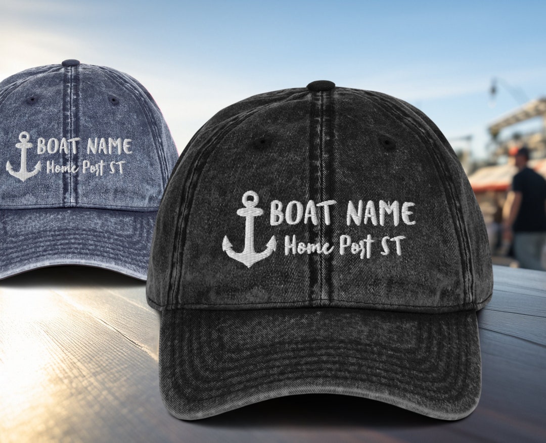 Custom Boat Name Hat Custom Sailing Hat Gift for Boat Lover Gift for ...