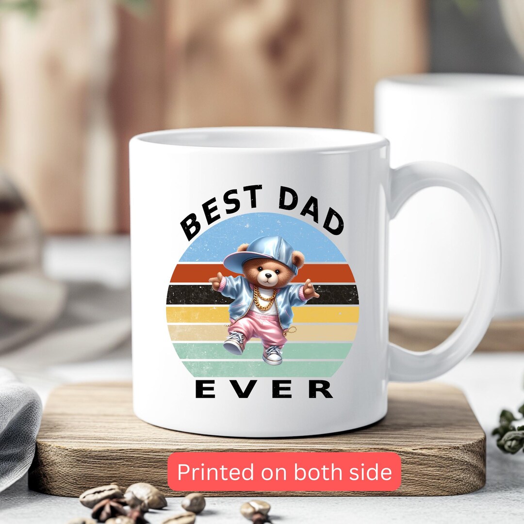 Retro Dad Coffee Mug, Bear Dad Mug, Dad Appreciation Birthday Gift ...