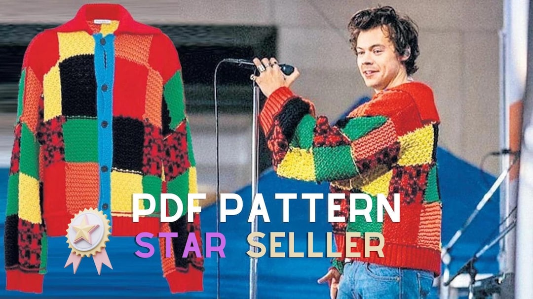 Harry Styles Cardigan Pdf Pattern-knitting Tutorial-easy/İntermediate ...