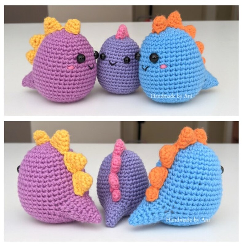 Colourful Mini Dino Crochet Pattern PDF for Kids Toys | Etsy