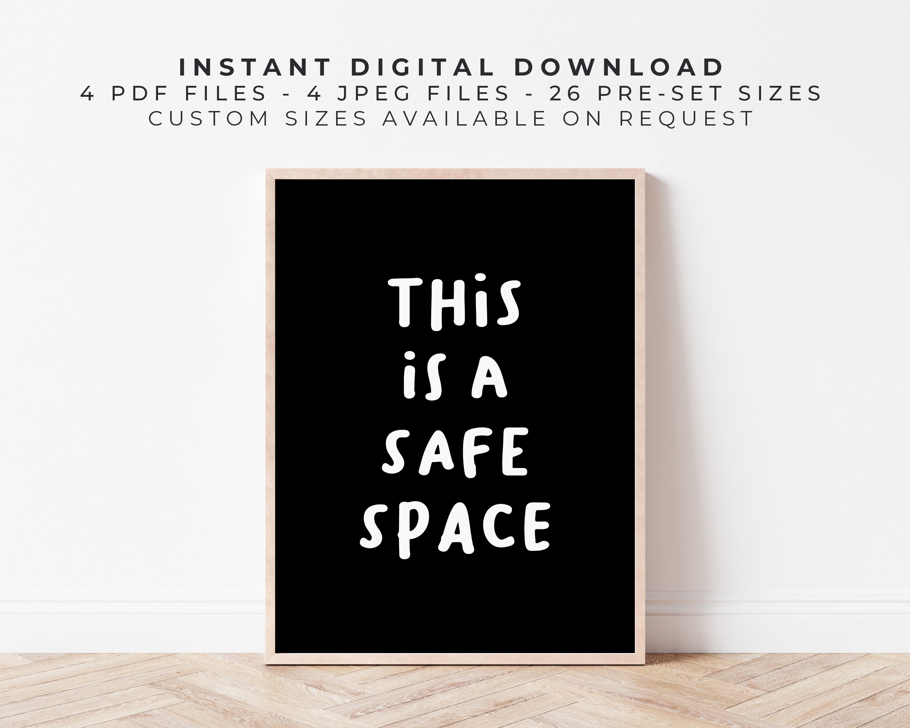 This is a Safe Space Black Printable Confidentiality Poster Sign for ...