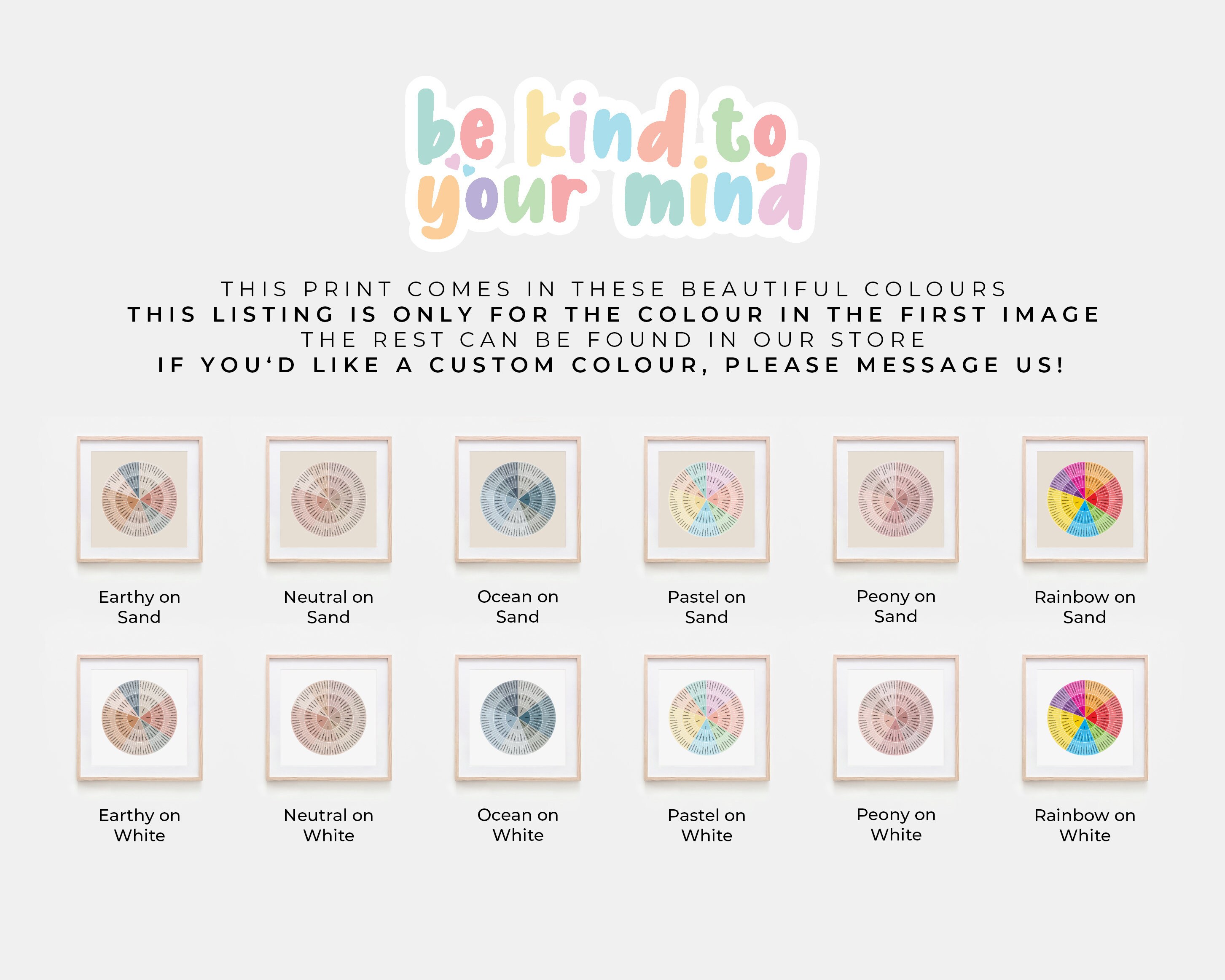 Feelings Wheel / Emotion Wheel | Peony Pink & Monochrome on White ...