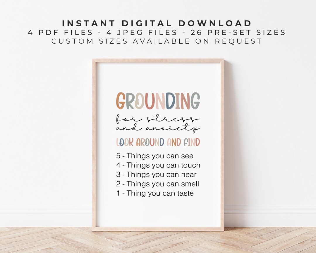 Grounding Technique | Earthy | Printable Mindfulness Poster for Coping ...
