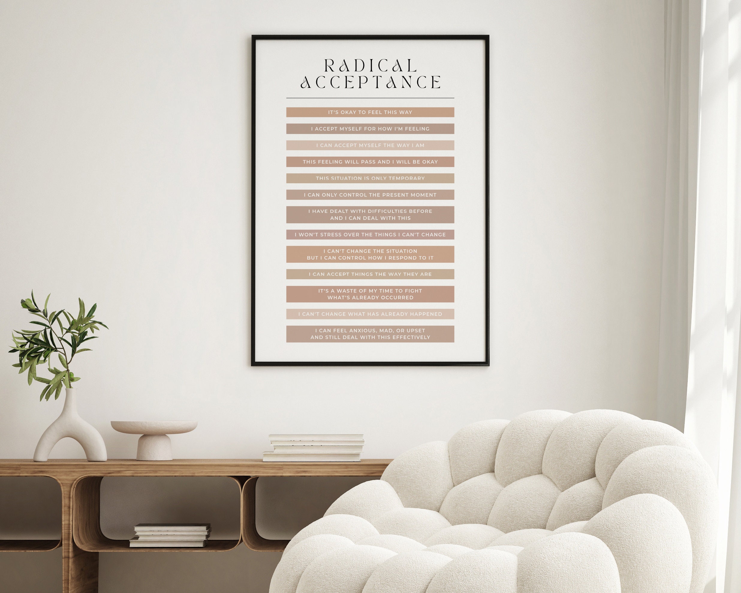 Radical Acceptance DBT Poster Neutral Beige Printable Aid for ...