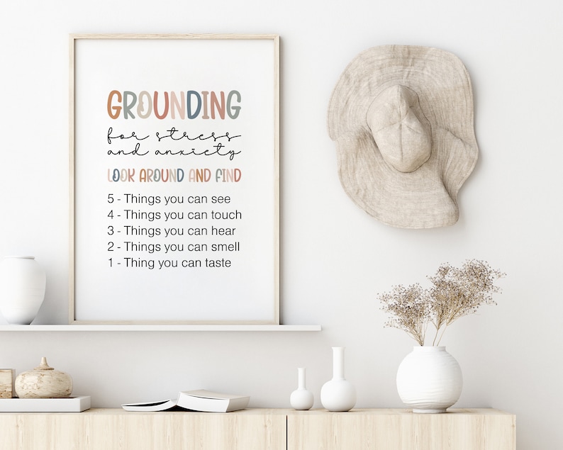 Grounding Technique | Earthy | Printable Mindfulness Poster for Coping ...