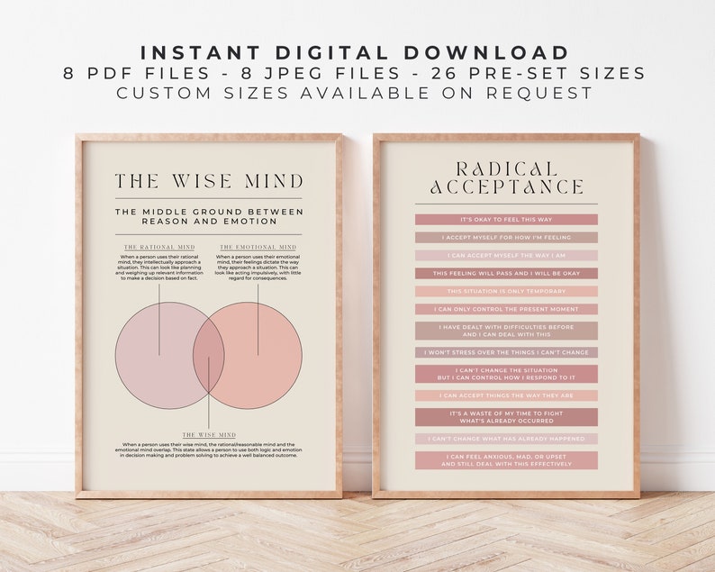 Wise Mind Radical Acceptance DBT Bundle Peony Pink - Etsy