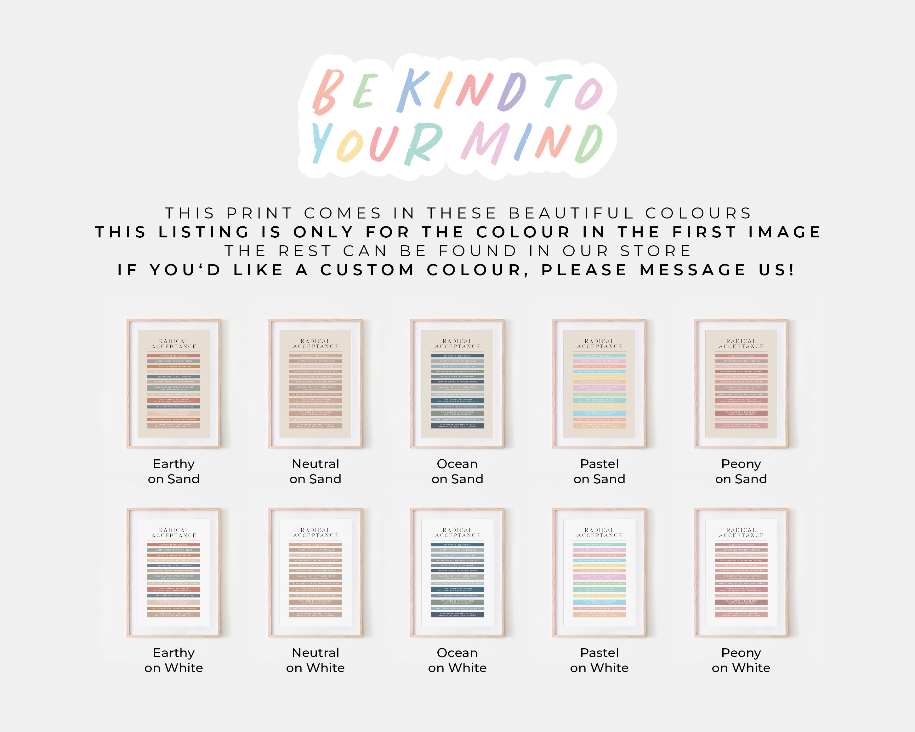 Radical Acceptance DBT Poster Neutral Beige Printable Aid for ...