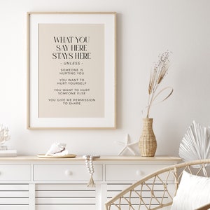 What You Say Here Stays Here | Sand Beige | Printable Confidentiality ...