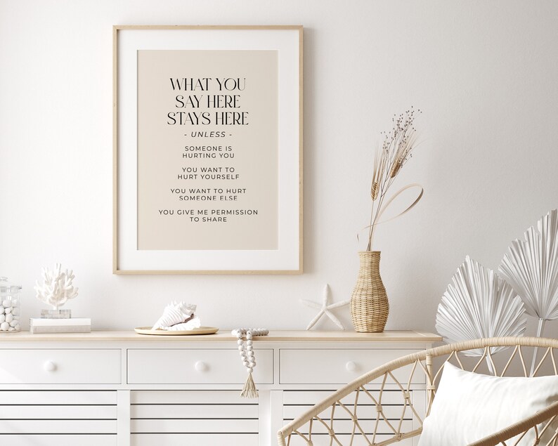 What You Say Here Stays Here | Sand Beige | Printable Confidentiality ...