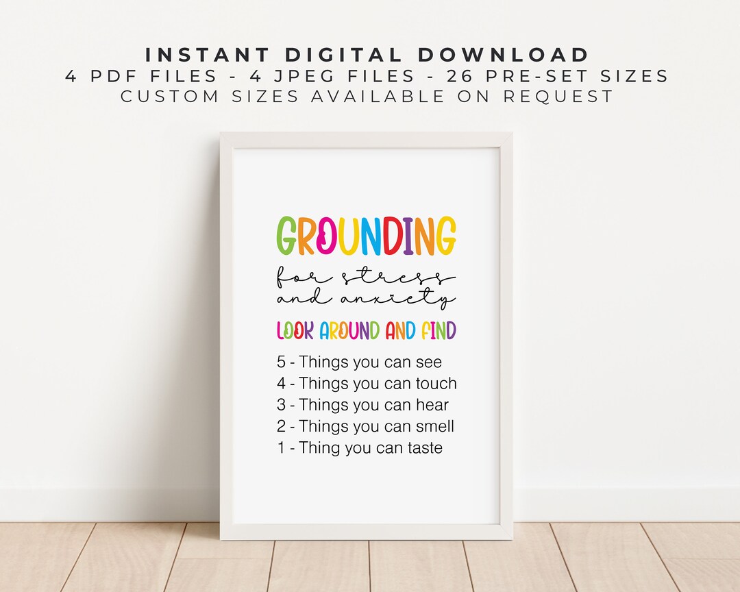 Buy Grounding Technique Rainbow Printable Mindfulness Poster Online in ...
